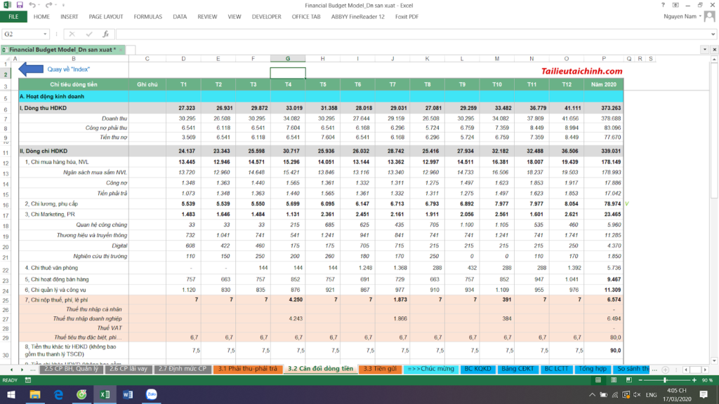 [New 08/2023] Mẫu file excel quản lý thu chi công ty